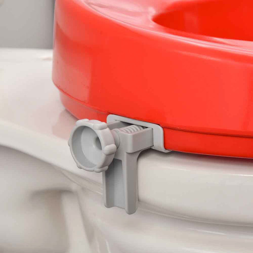 RED Coloured Plastic Raised Toilet Seat, 2" | CLH Healthcare