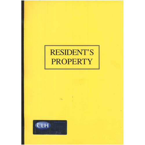 A4 Patients / Residents Property Log Book | CLH Healthcare