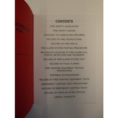 A4 Fire Log Book | CLH Healthcare