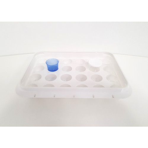 White Plastic Base Tray for 30ml Medicine Measures (24 x 30mm Holes ...