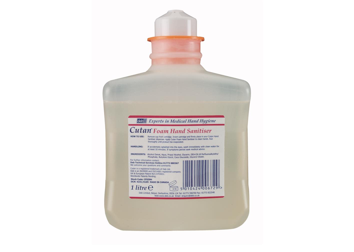 deb Cutan Foam Hand Sanitiser 1L CLH Healthcare