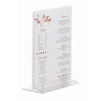 Clear Acrylic Upright Menu Display Holder | CLH Healthcare