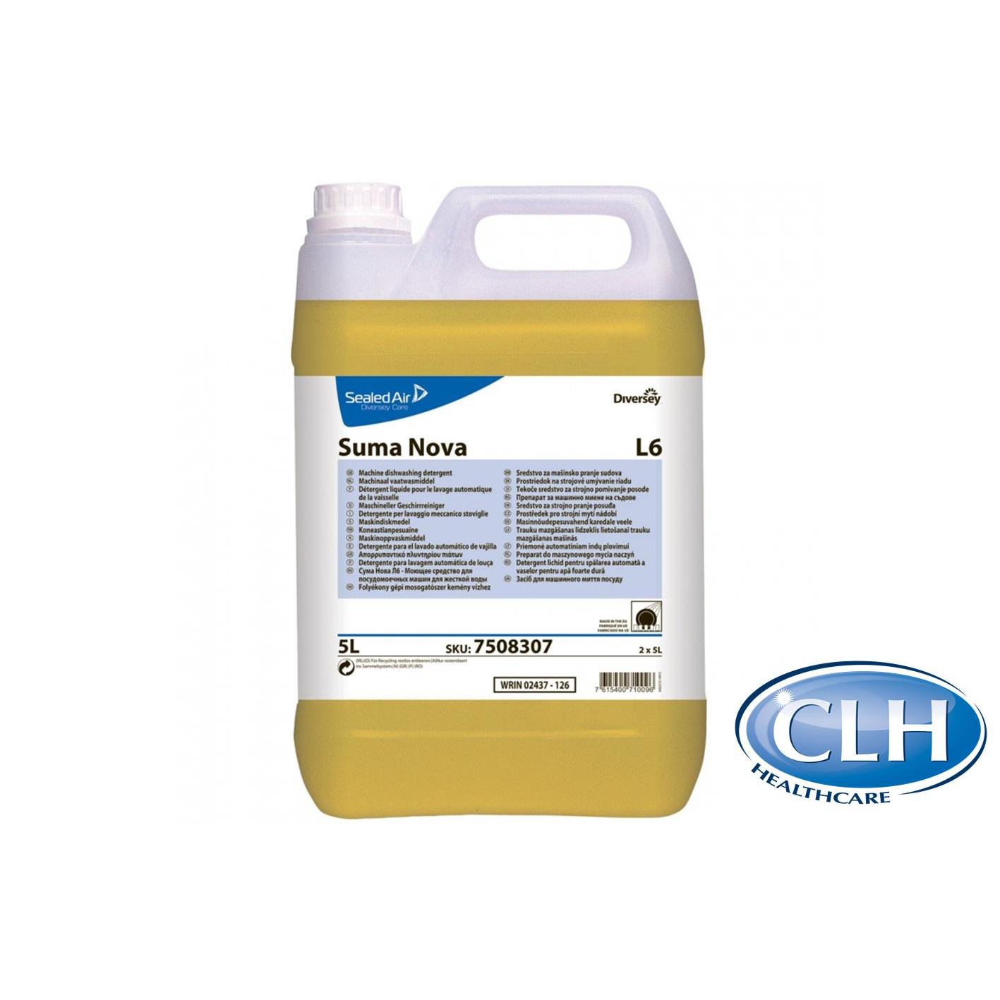 Suma Nova L6 Concentrate Dishwash Detergent, 5 Litre | CLH Healthcare