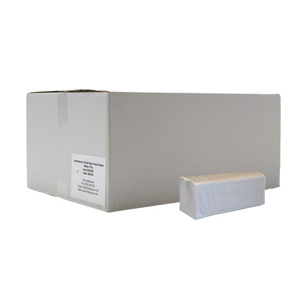 Hand Sentry White 1 Ply V-Fold Paper Hand Towels | CLH Healthcare