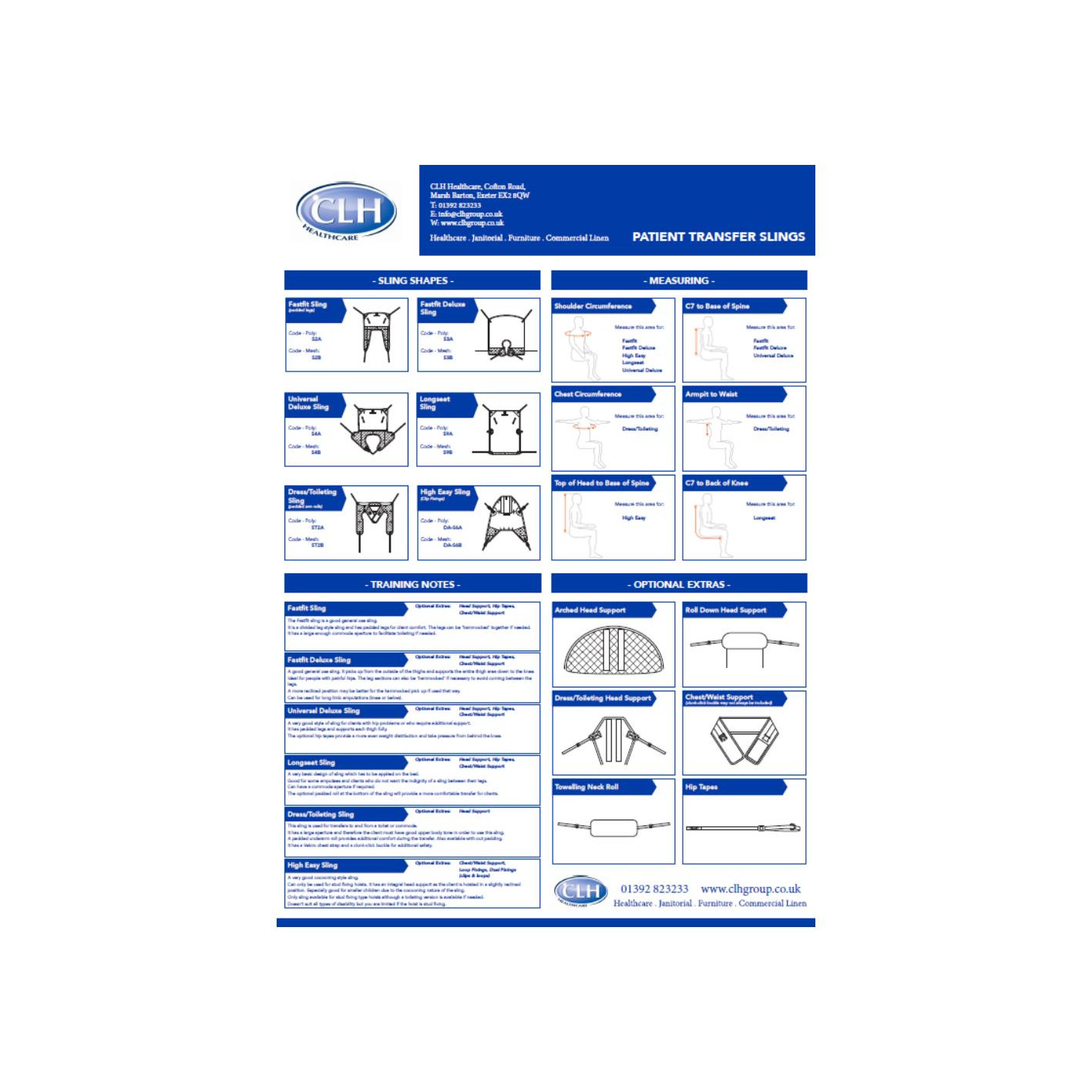 CLH Laminated A3 Wall Poster Guide on Patient Transfer Slings | CLH ...