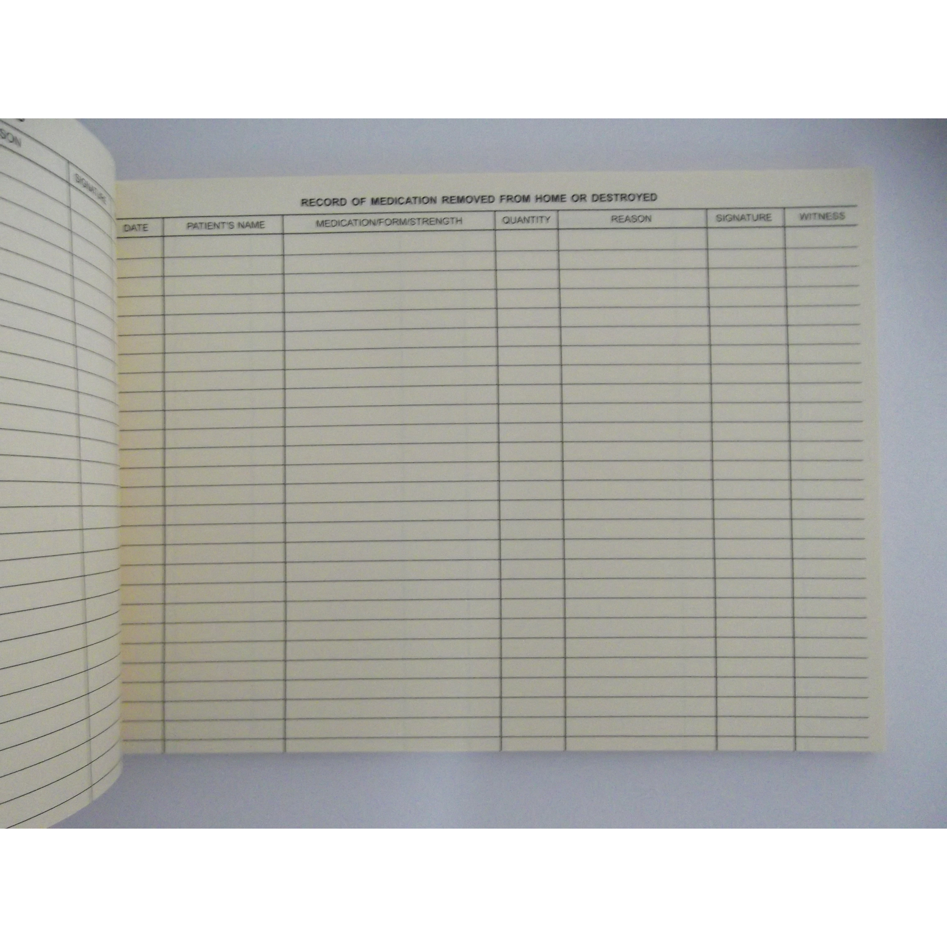 A4 Record of Medication Destroyed Book | CLH Healthcare