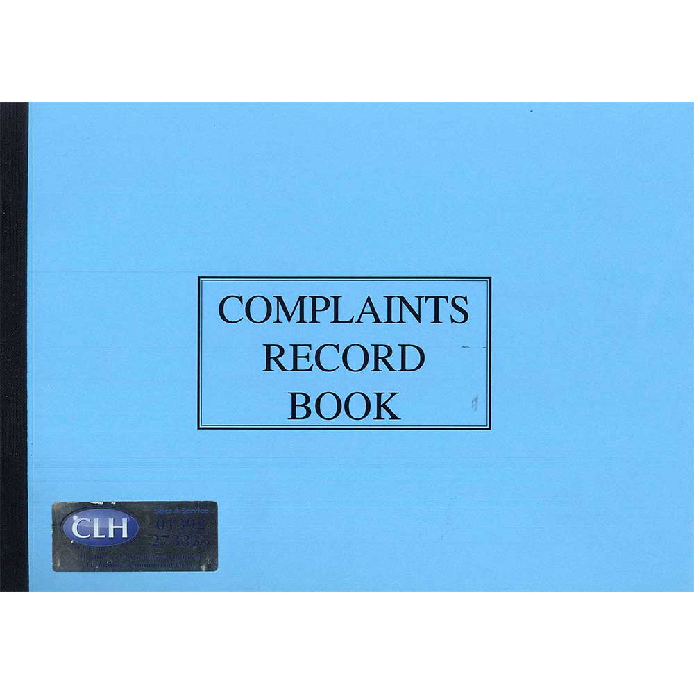 A4 Complaints Record Book | CLH Healthcare