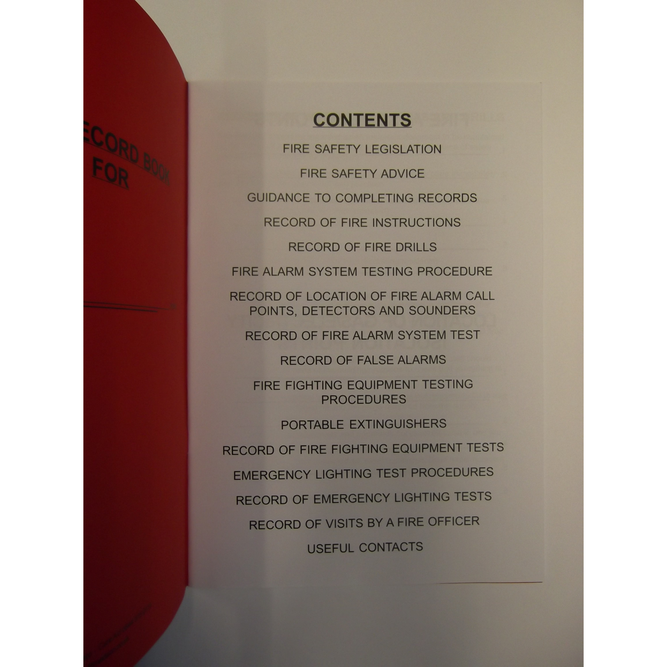 A4 Fire Log Book | CLH Healthcare