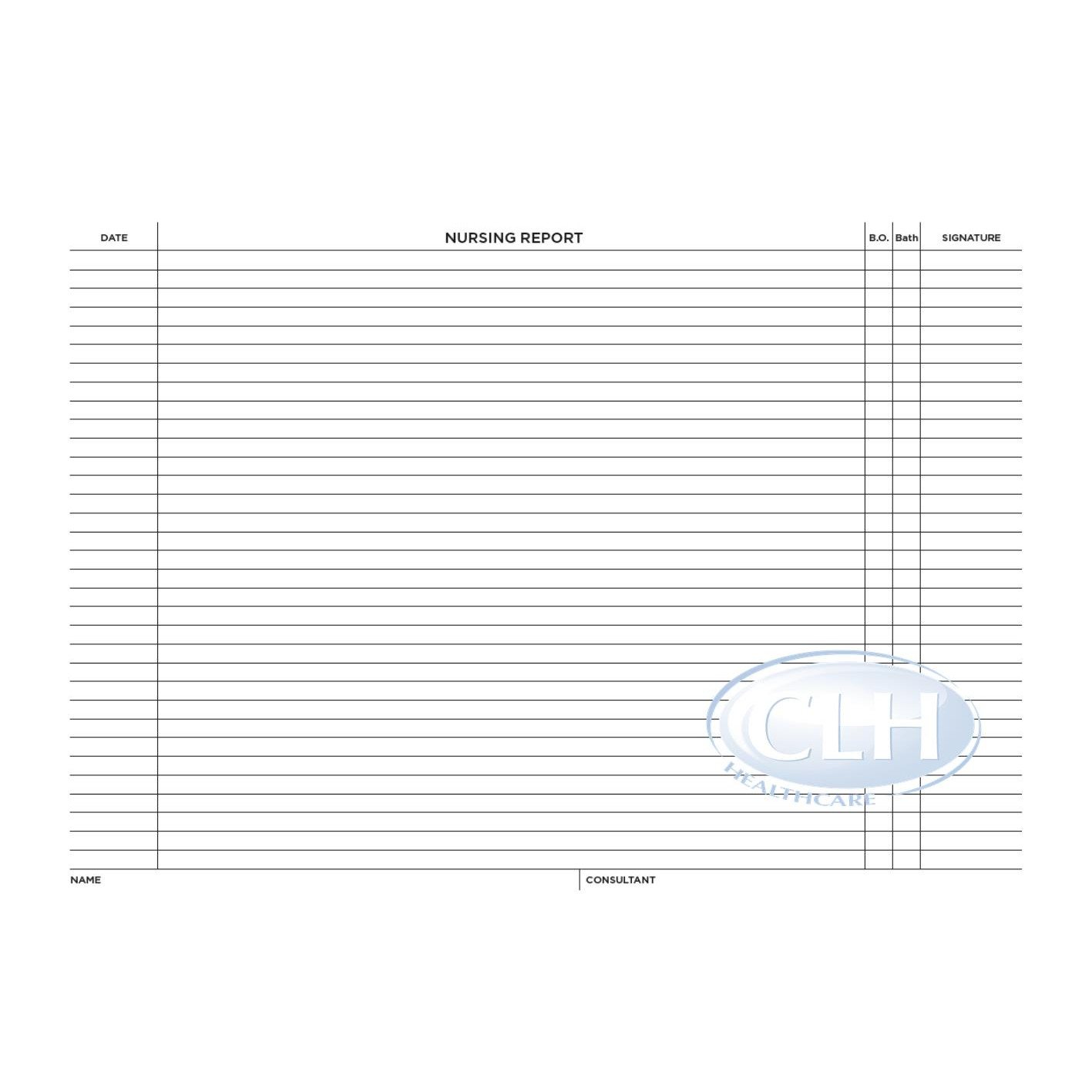 A4 Continuation Nursing Report Sheets | CLH Healthcare
