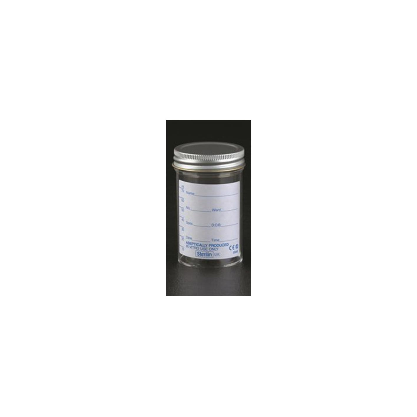 60ml Specimen Pot - Silver Lid | CLH Healthcare