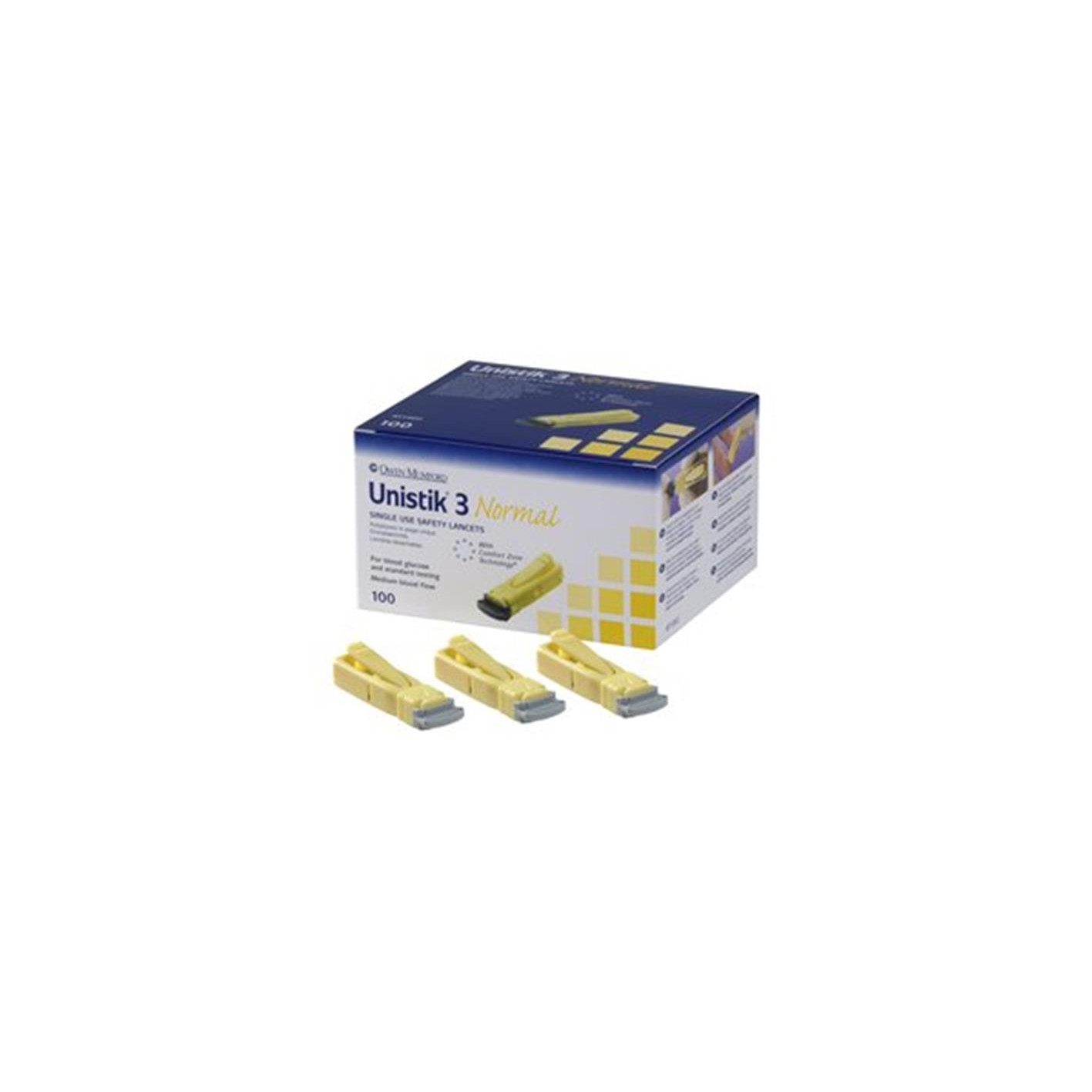 Safety Lancets, 23G x 1.8mm Needle - Unistik 3 Normal | CLH Healthcare